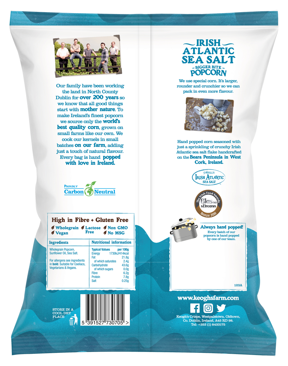 Irish Atlantic Sea Salt Popcorn (2 size options) – Keogh's Crisps